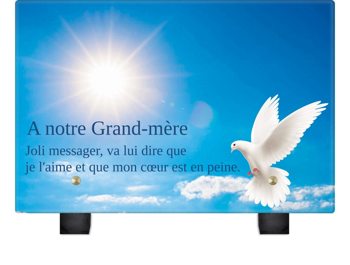 Plaque Funéraire Colombe - Personnalisation Rapide et Livraison Express ...